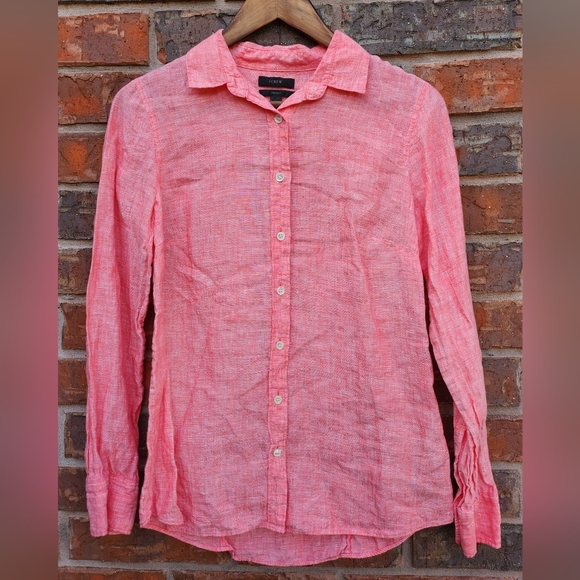 J. Crew | Tops | J Crew Linen Perfect Top 4 | Poshmark